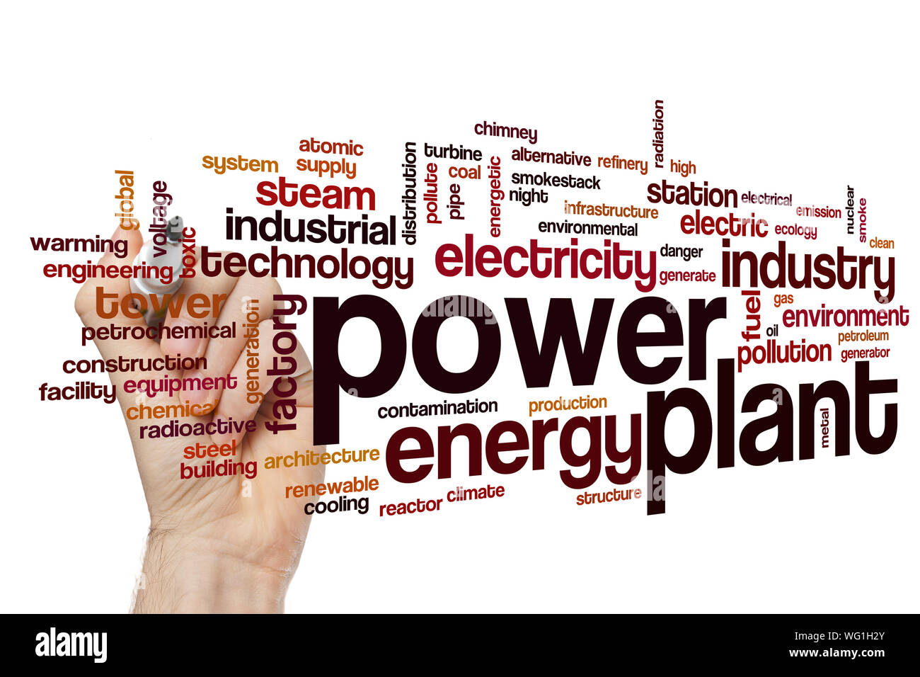 Power plant word cloud concept Stock Photo - Alamy