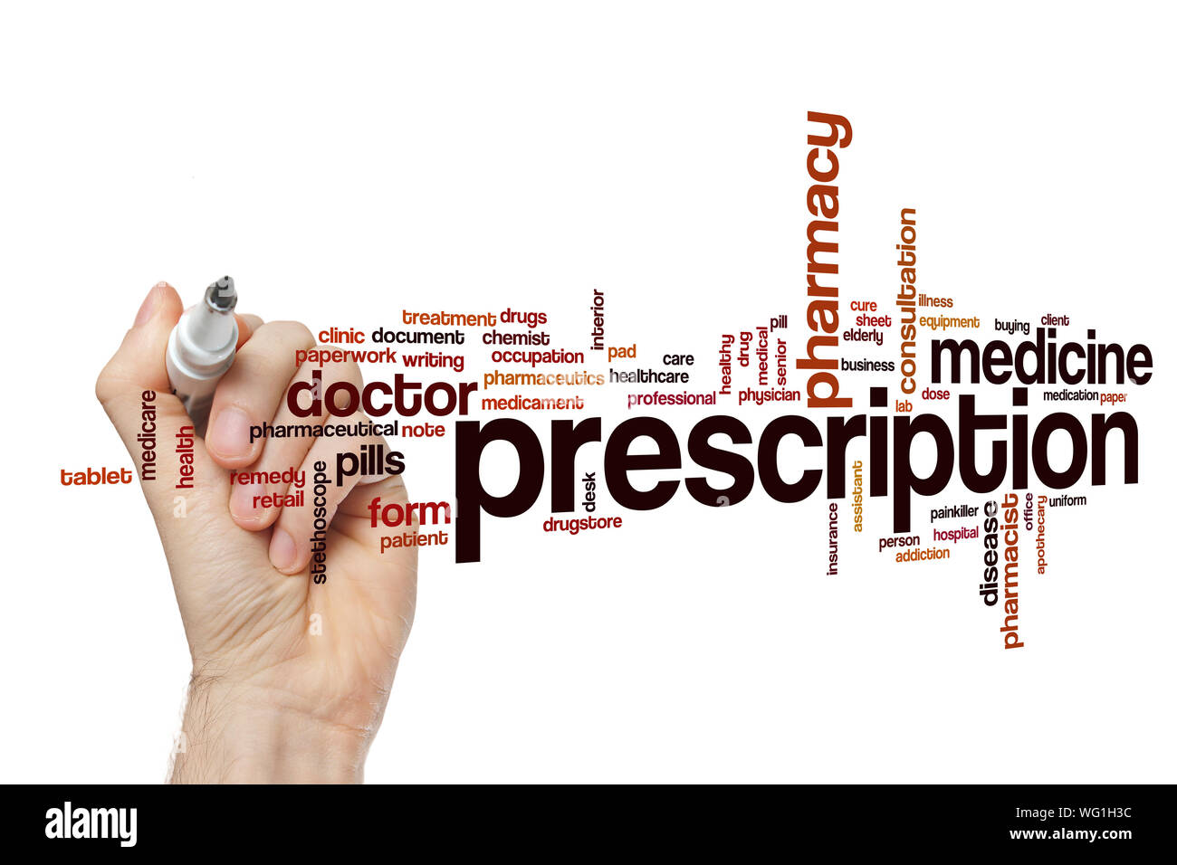 Prescription word cloud concept Stock Photo - Alamy