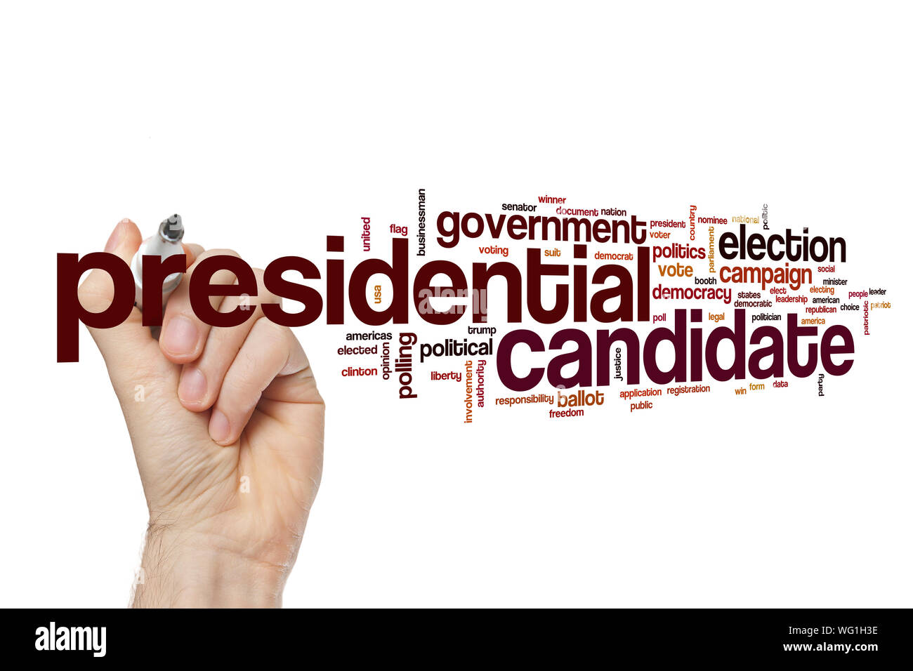 Presidential candidate word cloud concept Stock Photo - Alamy