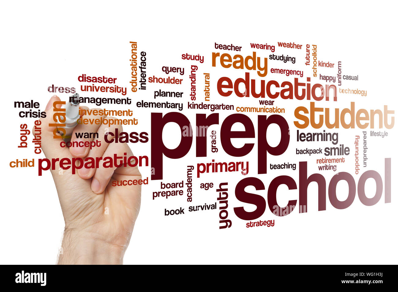 Prep school word cloud concept Stock Photo - Alamy