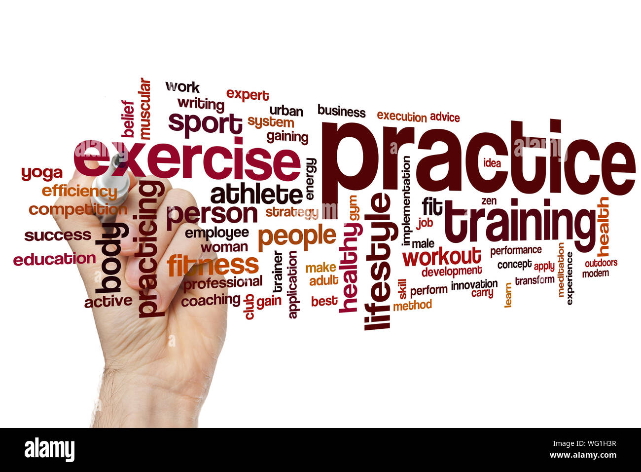 Practice word cloud concept Stock Photo - Alamy