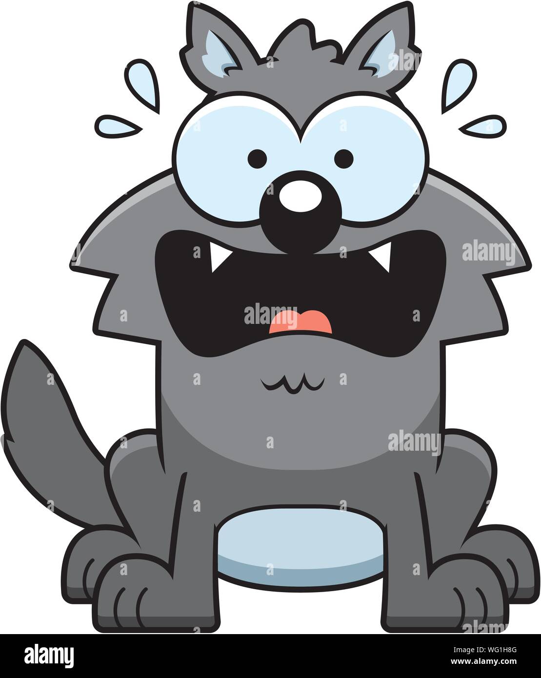 A cartoon illustration of a wolf looking terrified Stock Vector Image ...