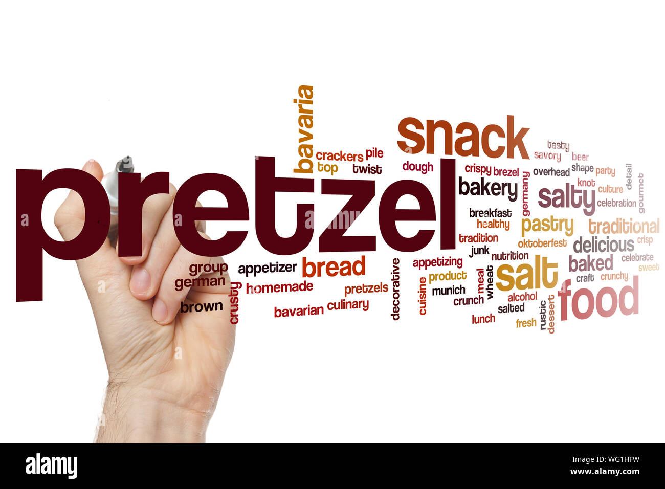 Pretzel word cloud concept Stock Photo - Alamy