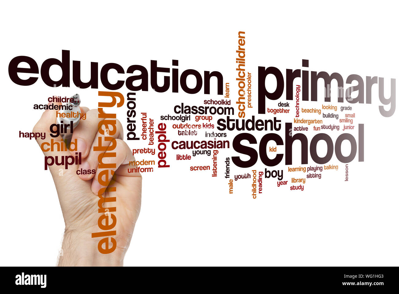 Primary school word cloud concept Stock Photo - Alamy