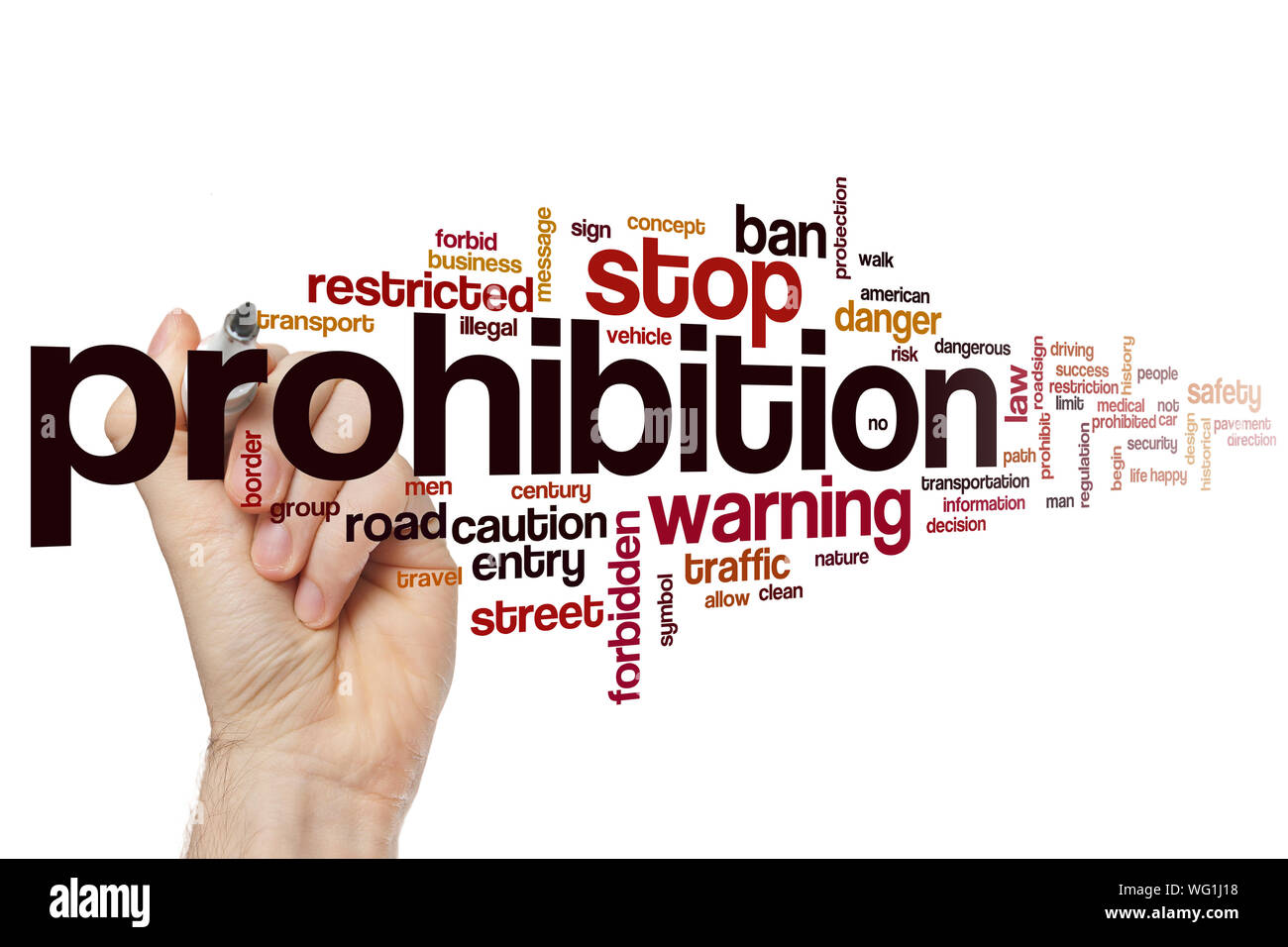 Prohibition word cloud concept Stock Photo - Alamy
