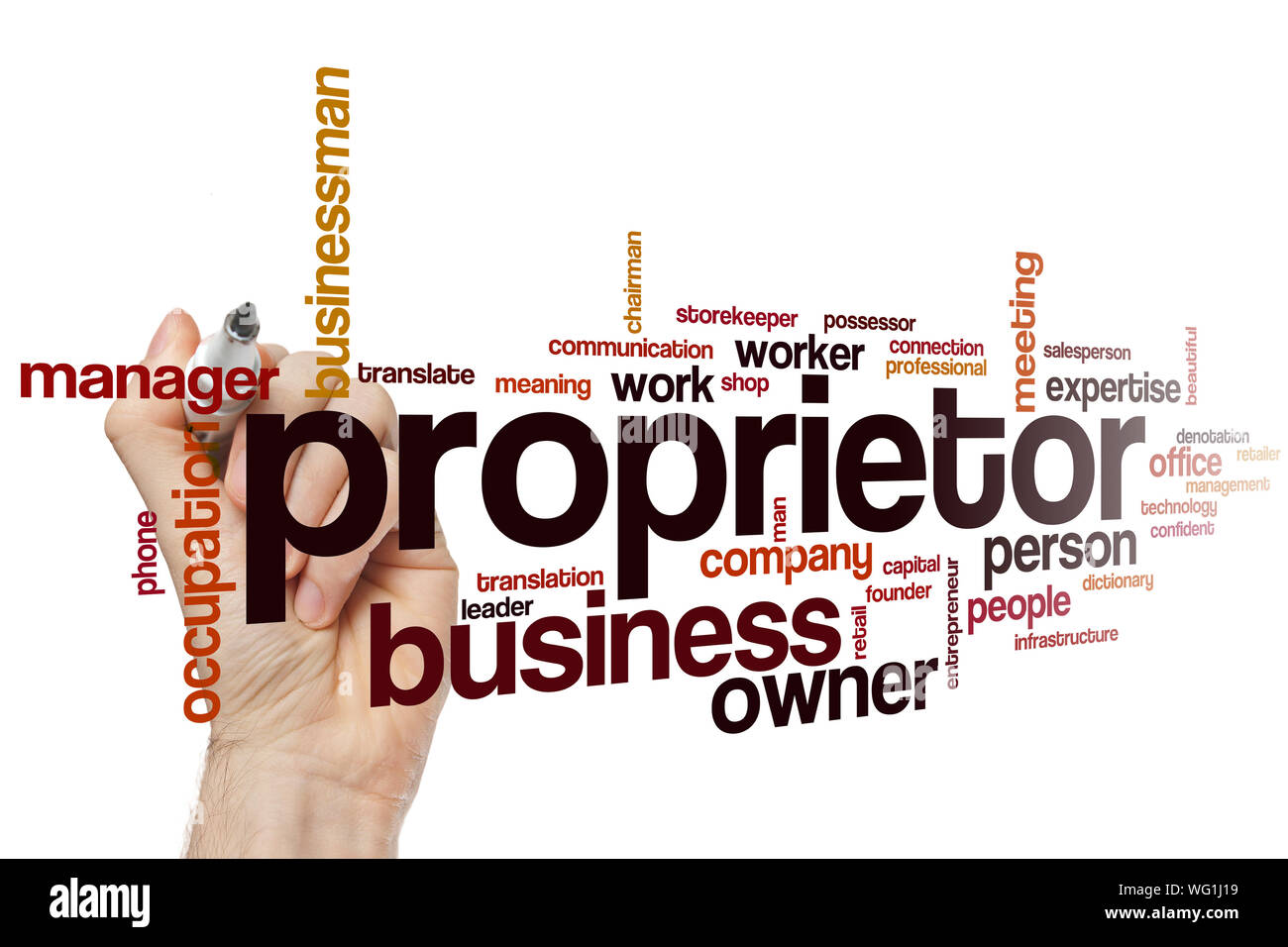 Proprietor word cloud concept Stock Photo - Alamy