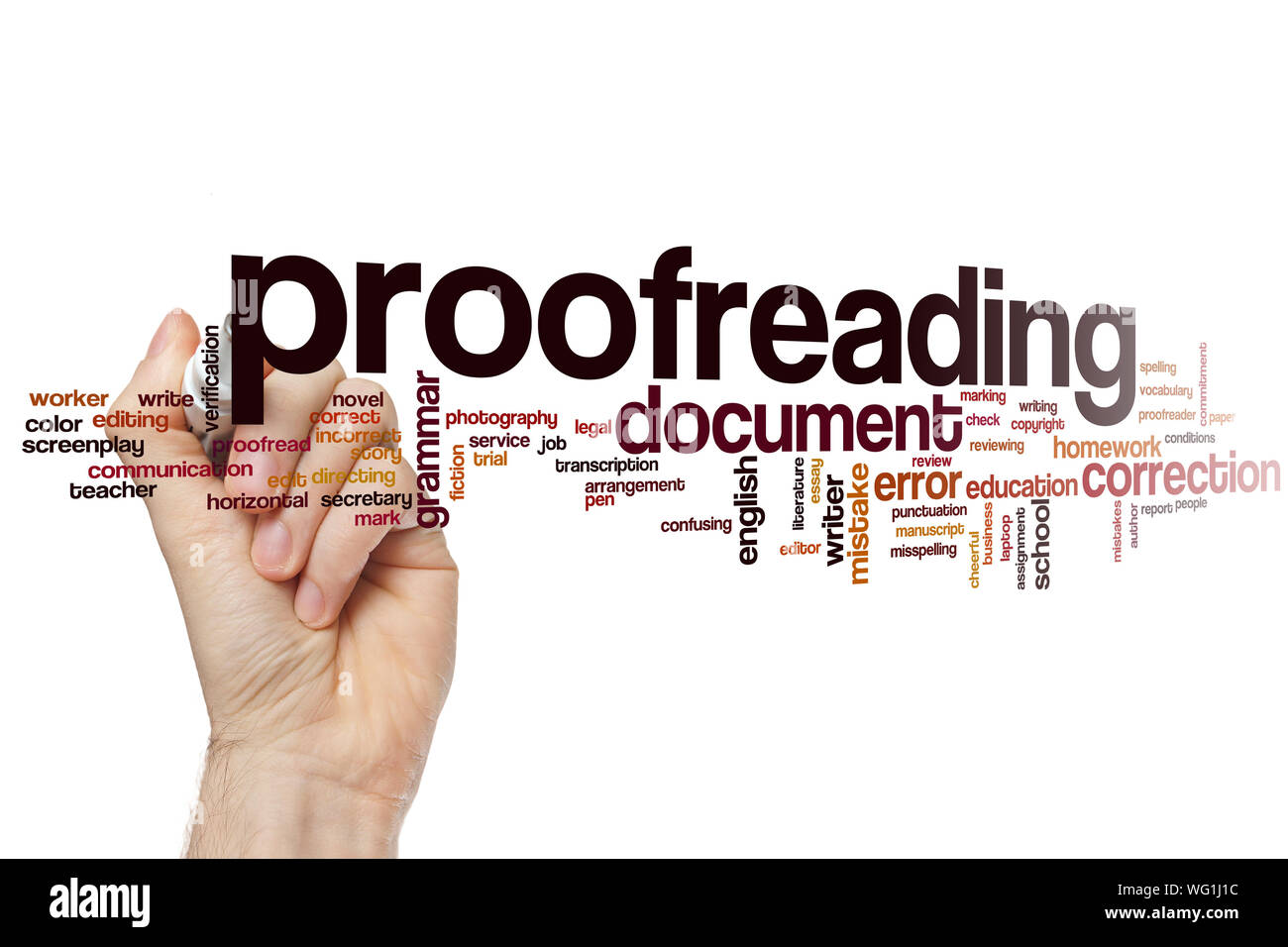 Proofreading word cloud concept Stock Photo - Alamy