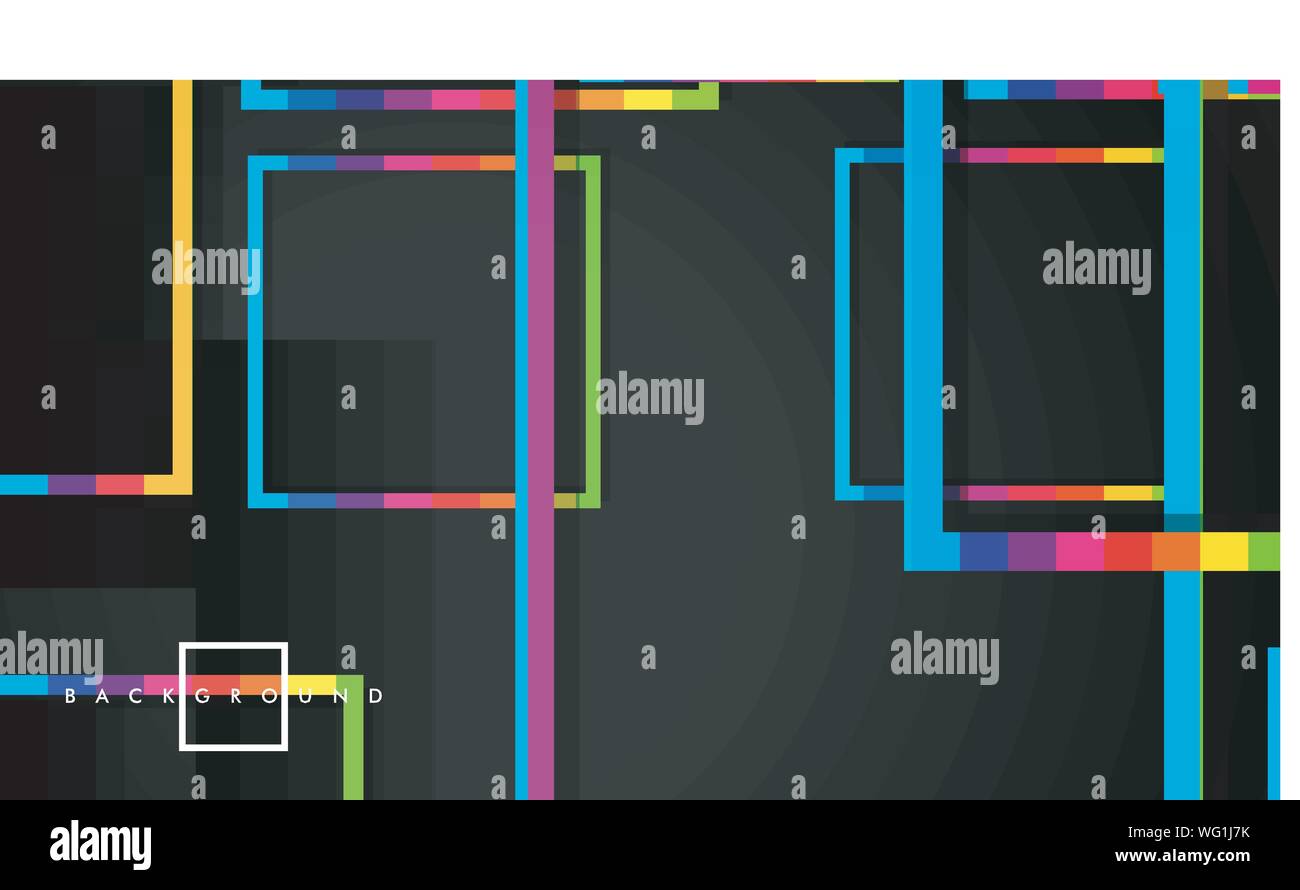 Vector Modern Abstract Squares Backgrounds . with a black and rainbow color gradient. eps 10 ...