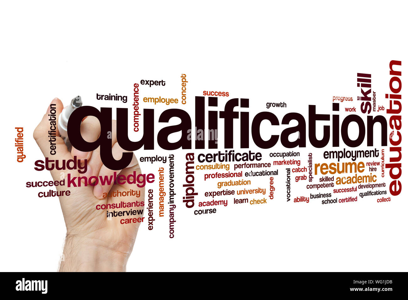 Qualification word cloud concept Stock Photo - Alamy