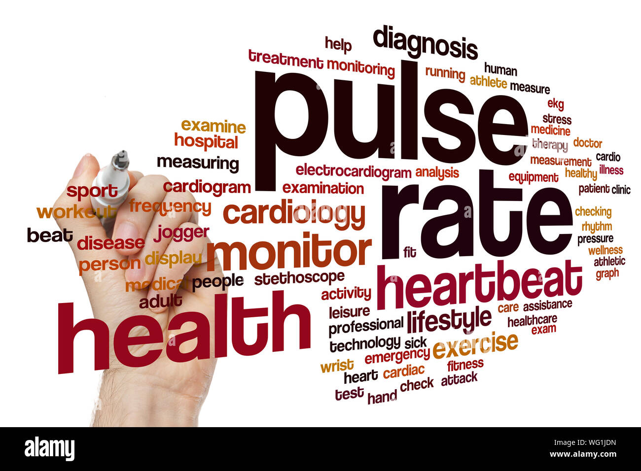 Pulse rate word cloud concept Stock Photo - Alamy