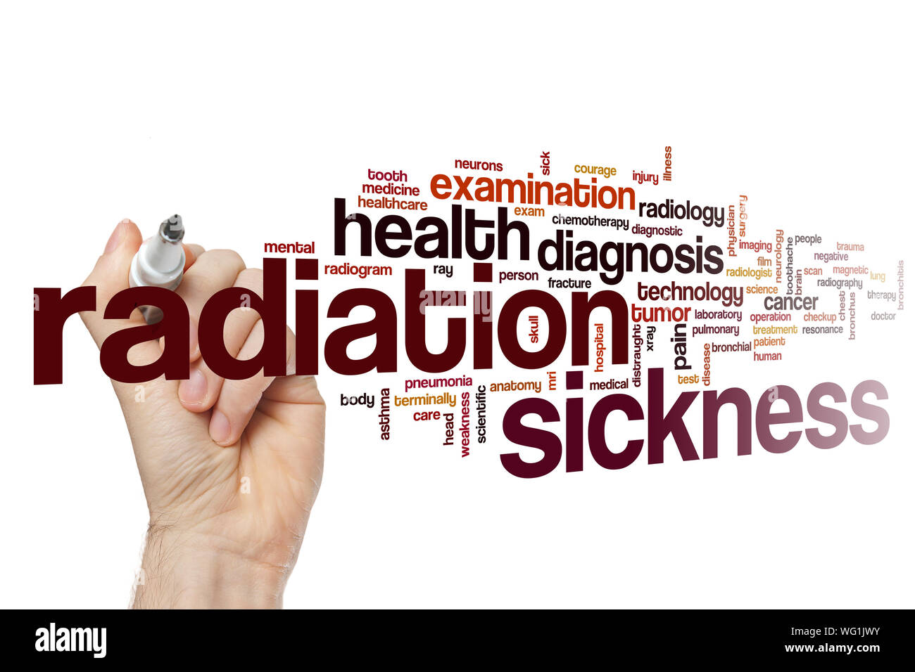 Radiation sickness word cloud concept Stock Photo - Alamy