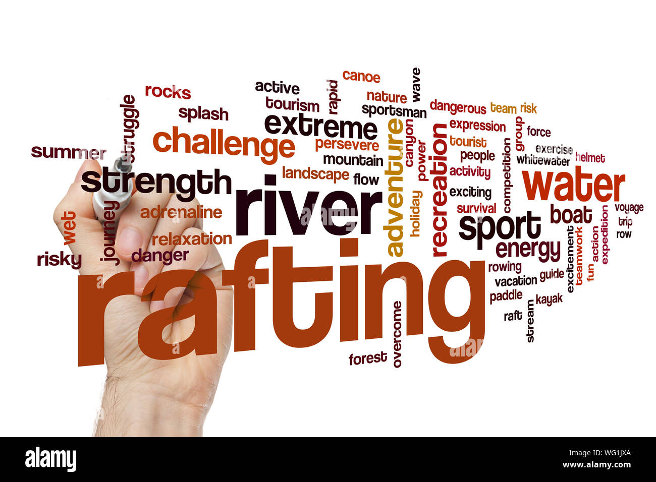Rafting word cloud concept Stock Photo - Alamy