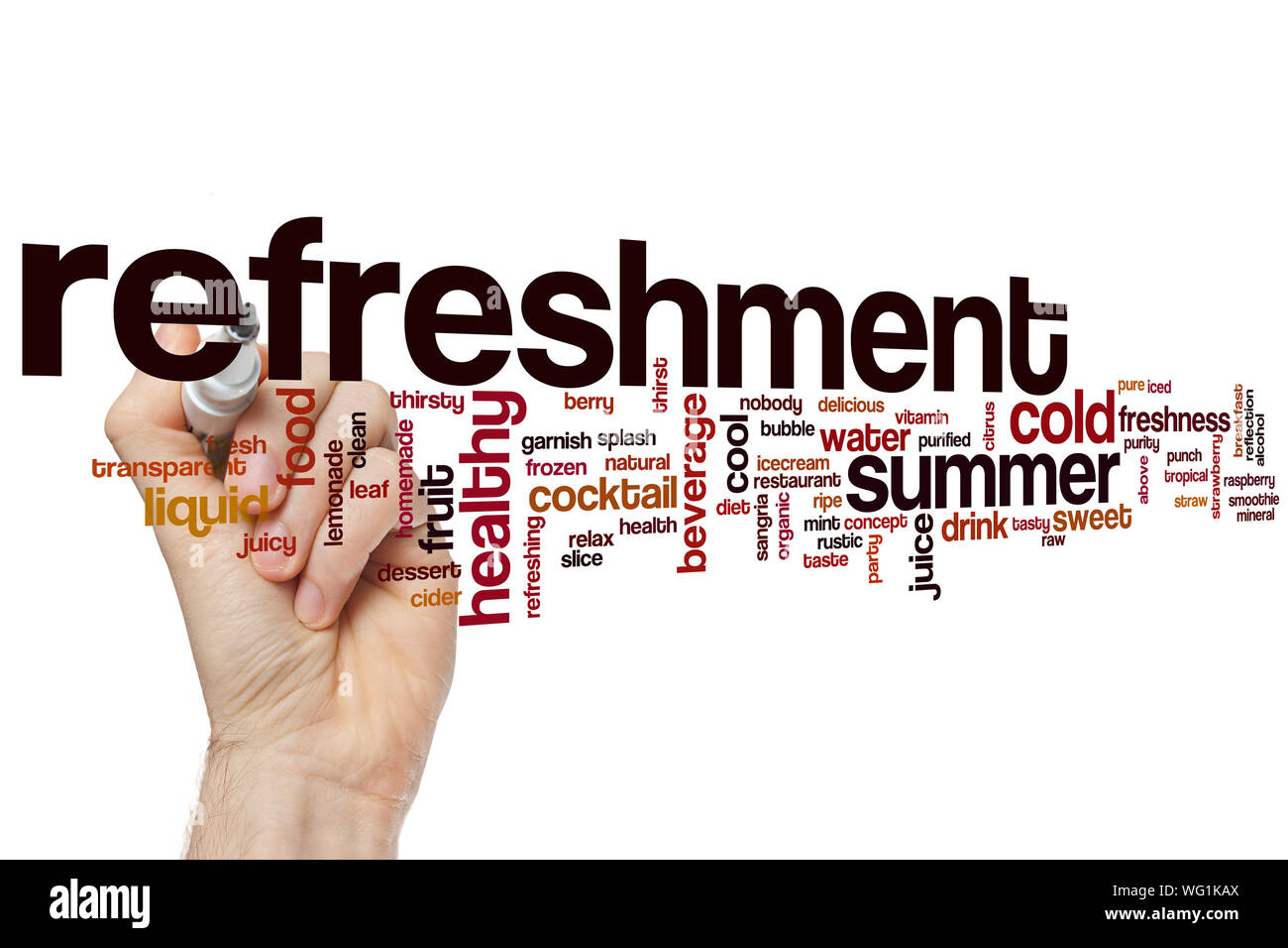 Refreshment word cloud concept Stock Photo - Alamy