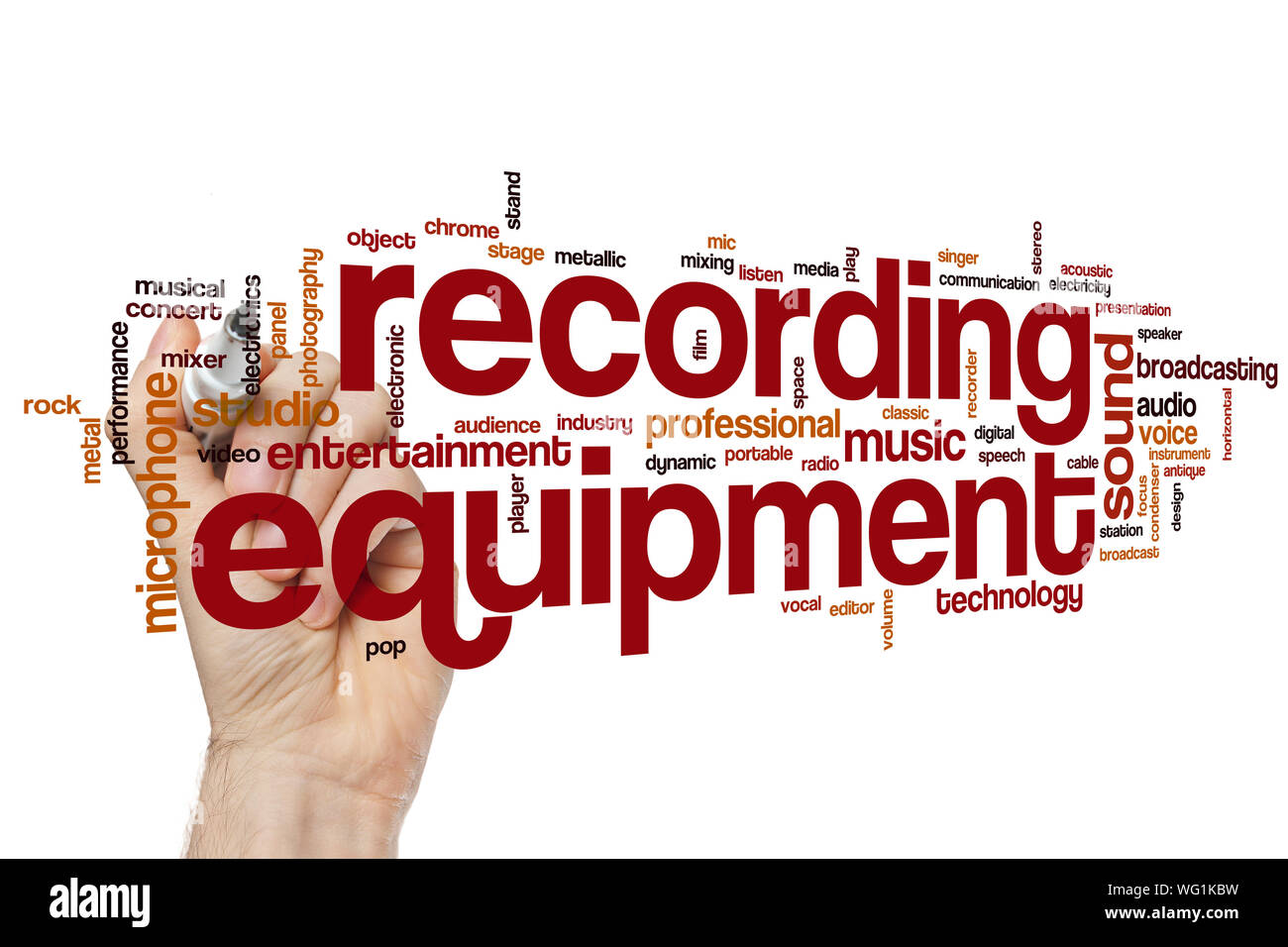 Recording equipment word cloud concept Stock Photo - Alamy