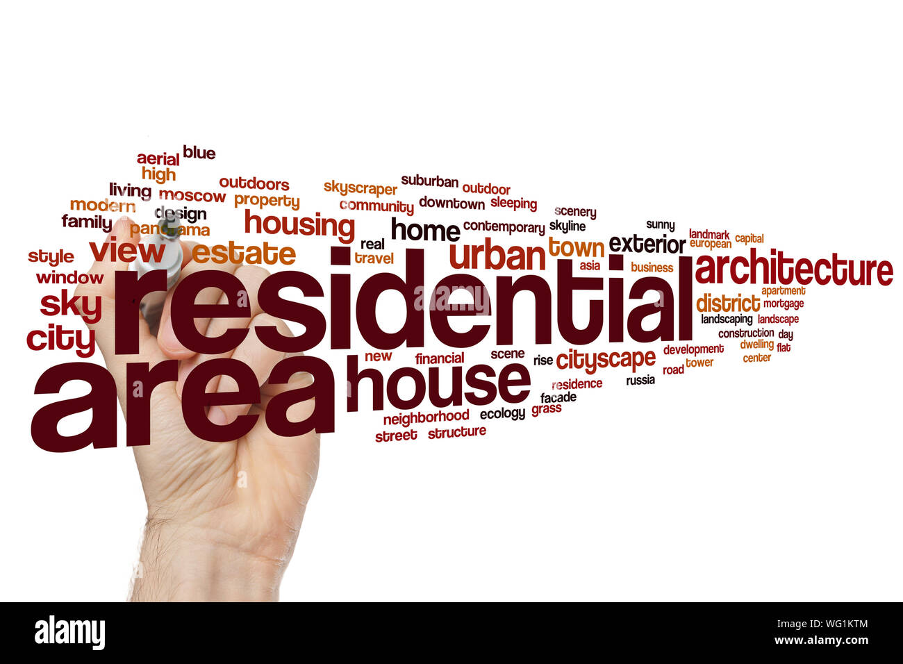 Residential area word cloud concept Stock Photo - Alamy