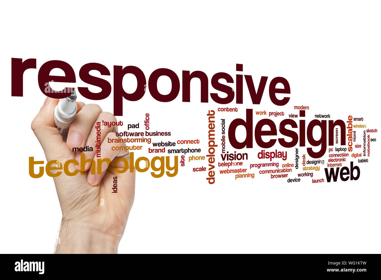 Responsive design word cloud concept Stock Photo - Alamy