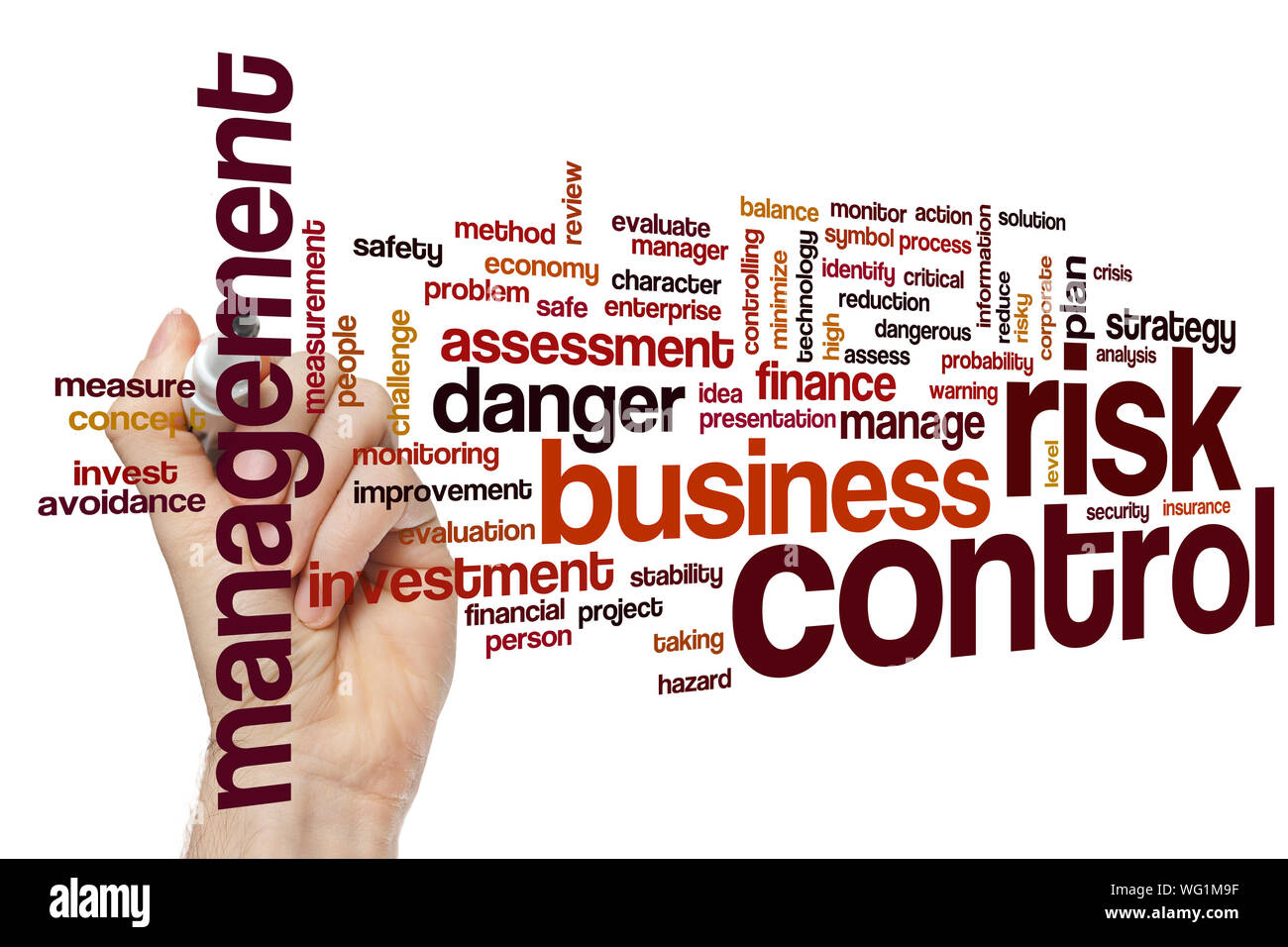 Risk control word cloud concept Stock Photo - Alamy