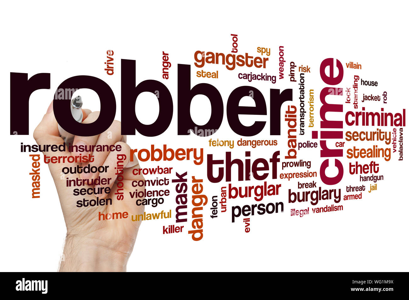 Robber word cloud concept Stock Photo - Alamy