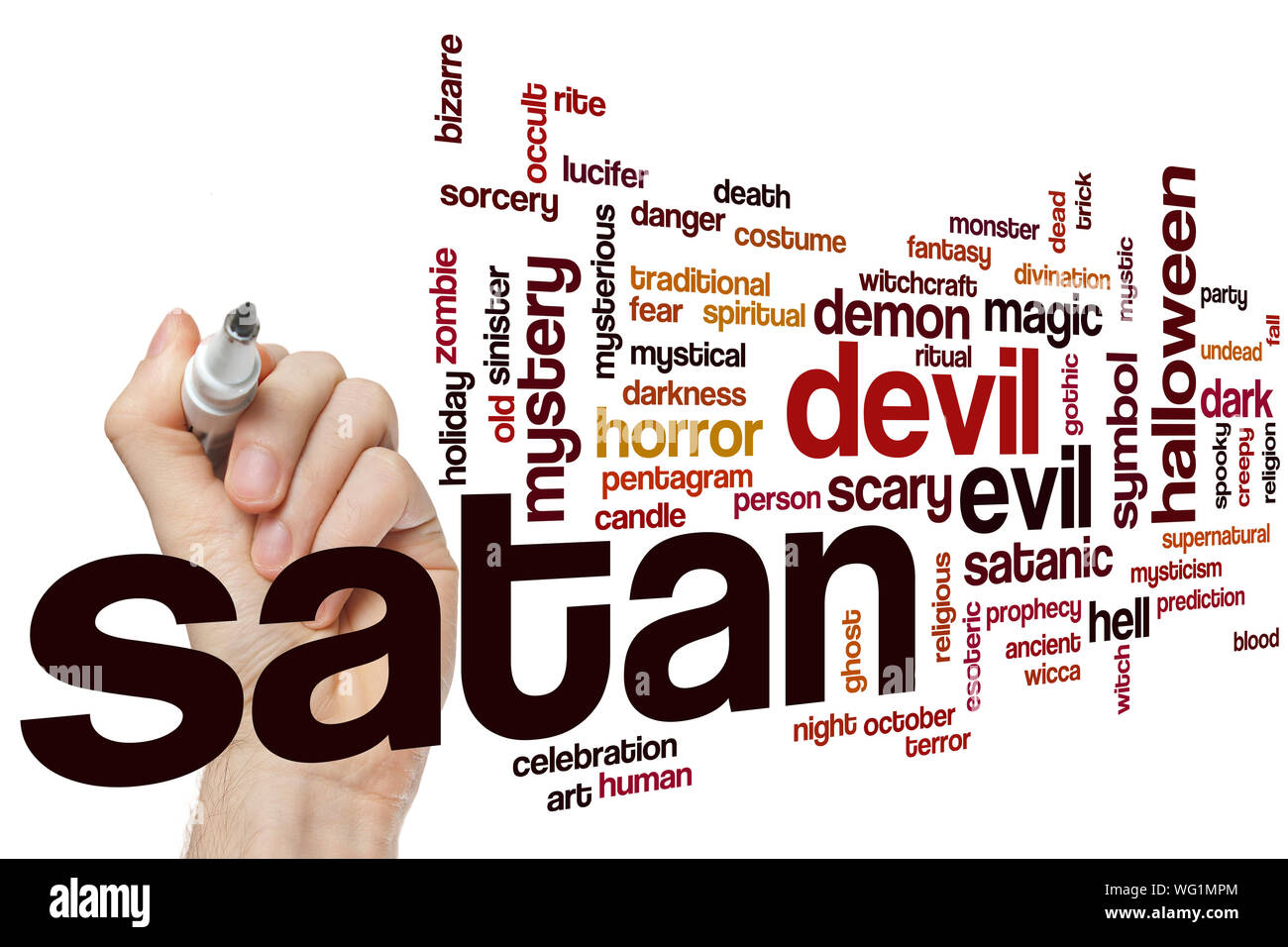 Satan word cloud concept Stock Photo - Alamy