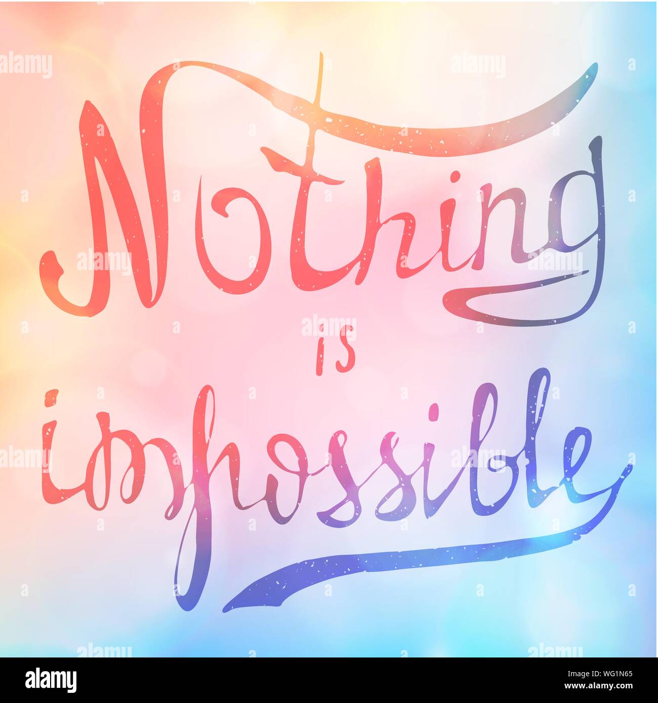 Nothing is impossible. Hand drawn inspiration and motivation phrase on ...