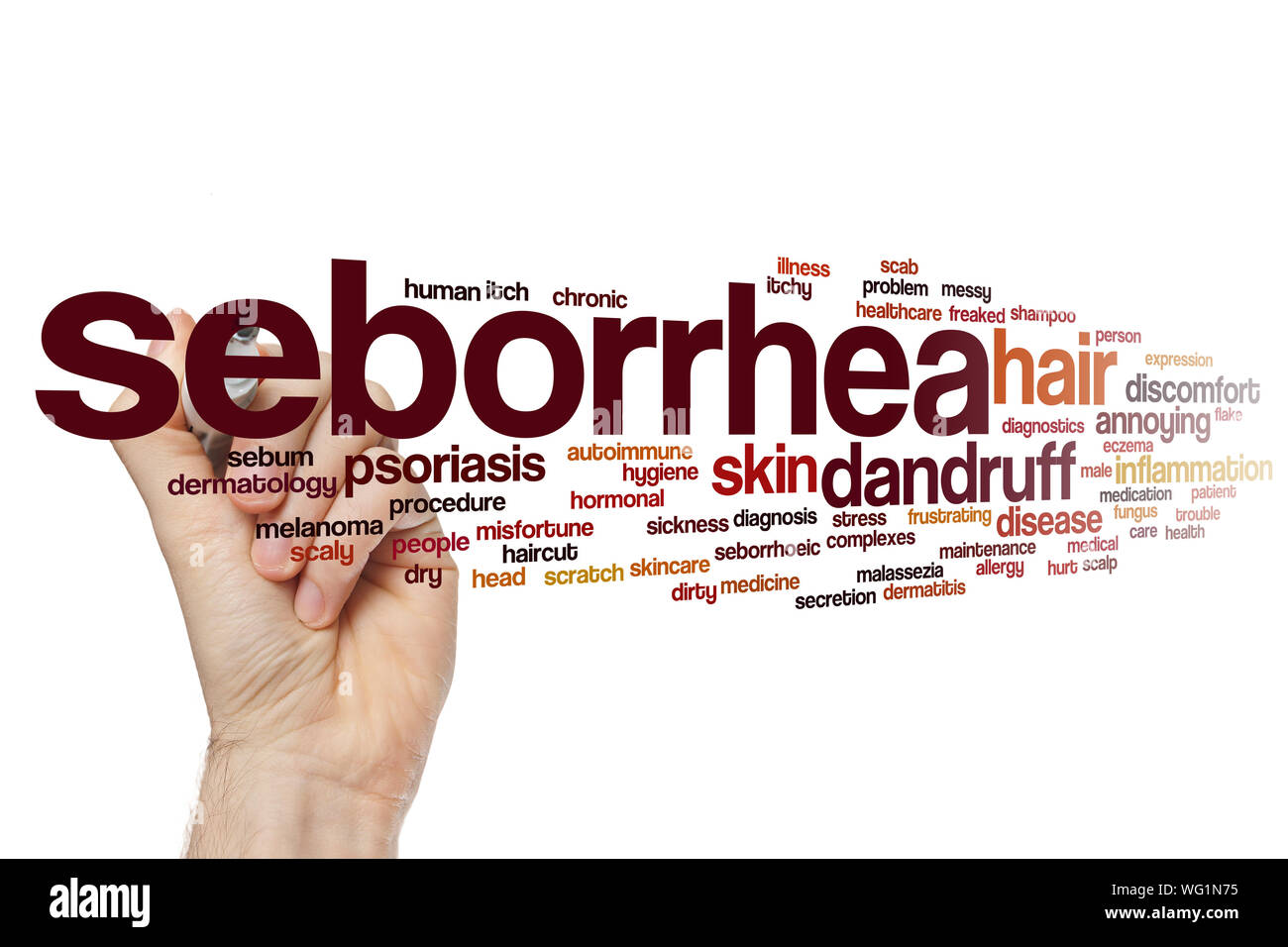 Seborrhea word cloud concept Stock Photo - Alamy