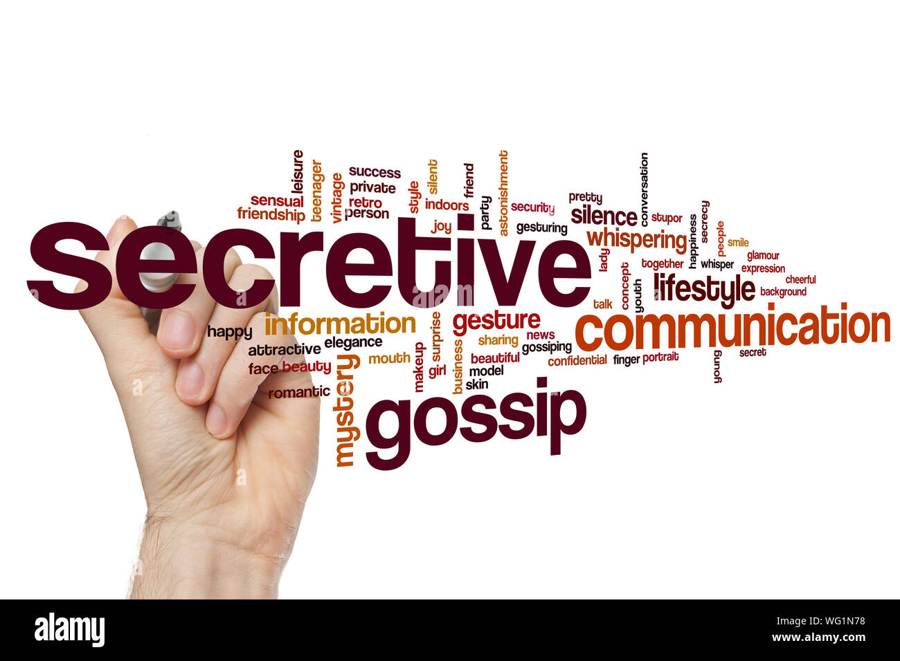 Secretive word cloud concept Stock Photo - Alamy