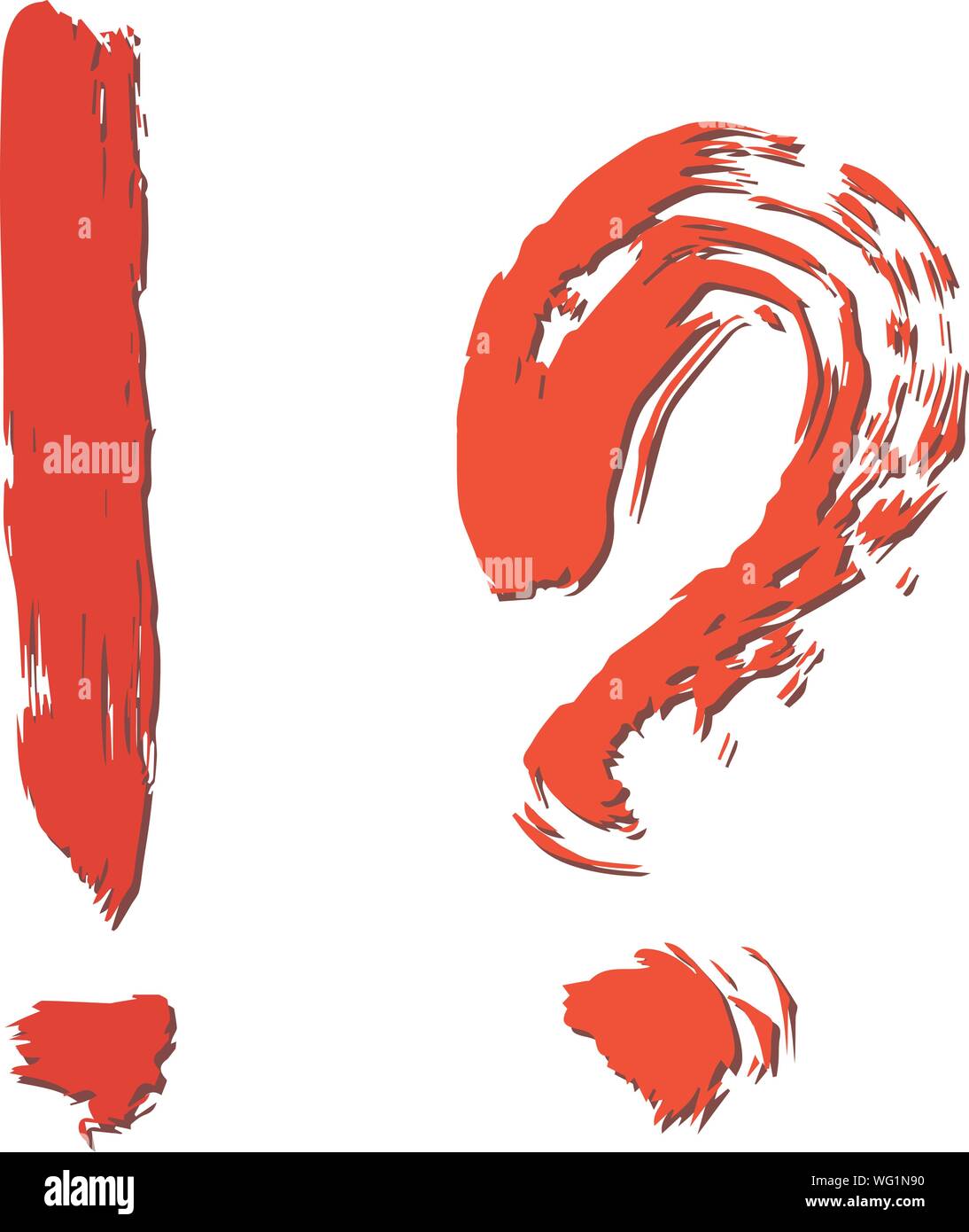 Set of hand drawn doodle exclamation and question marks. Cartoon ...