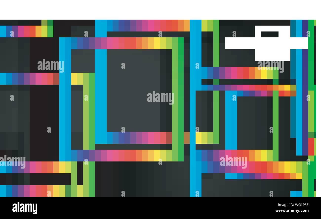 Vector Modern Abstract Squares Backgrounds . with a black and rainbow color gradient. eps 10 ...