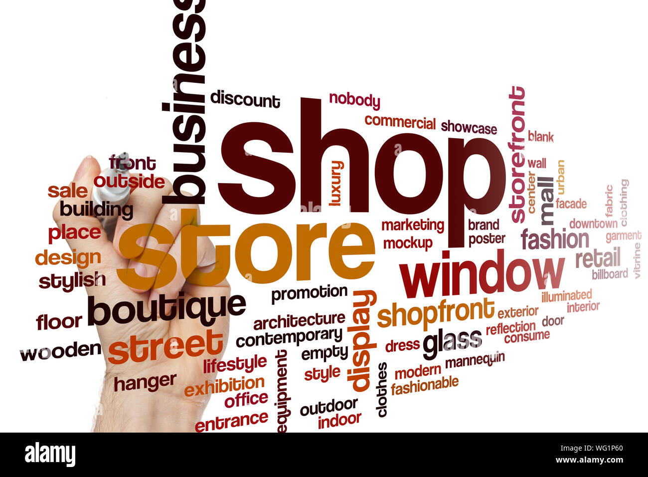 Shop word cloud concept Stock Photo - Alamy