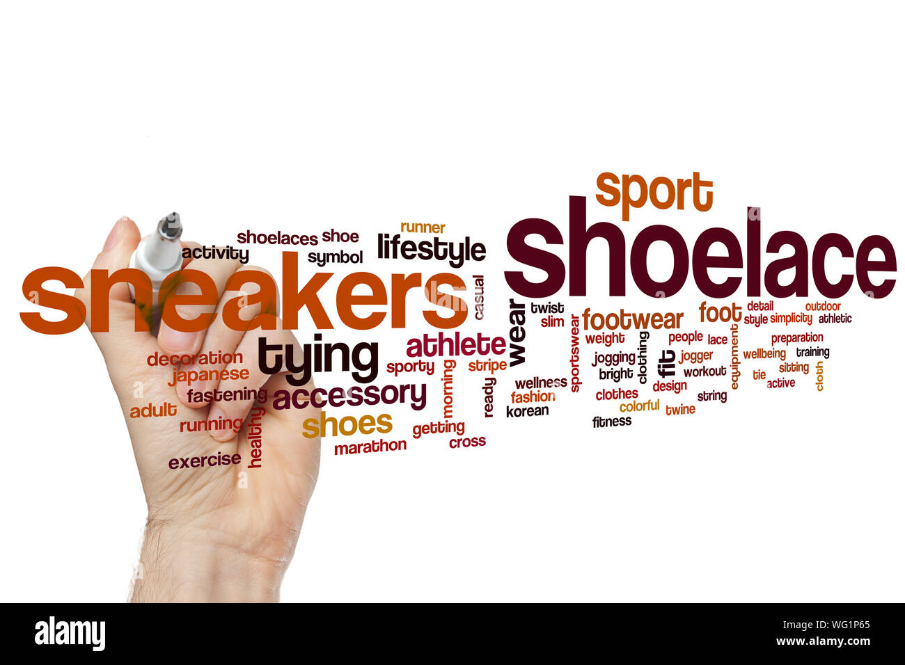 Shoelace word cloud concept Stock Photo - Alamy