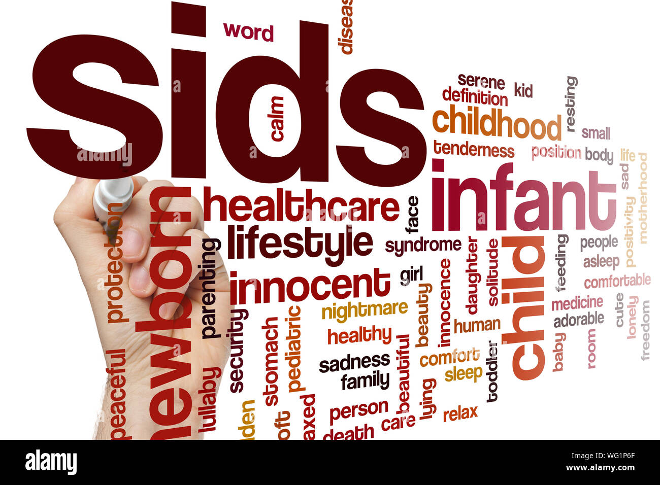 Sids word cloud concept Stock Photo - Alamy