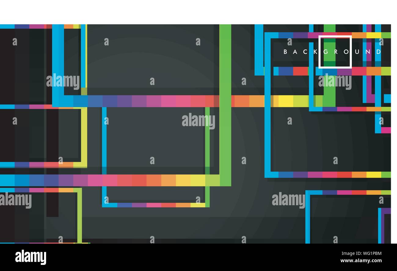 Vector Modern Abstract Squares Backgrounds . with a black and rainbow ...
