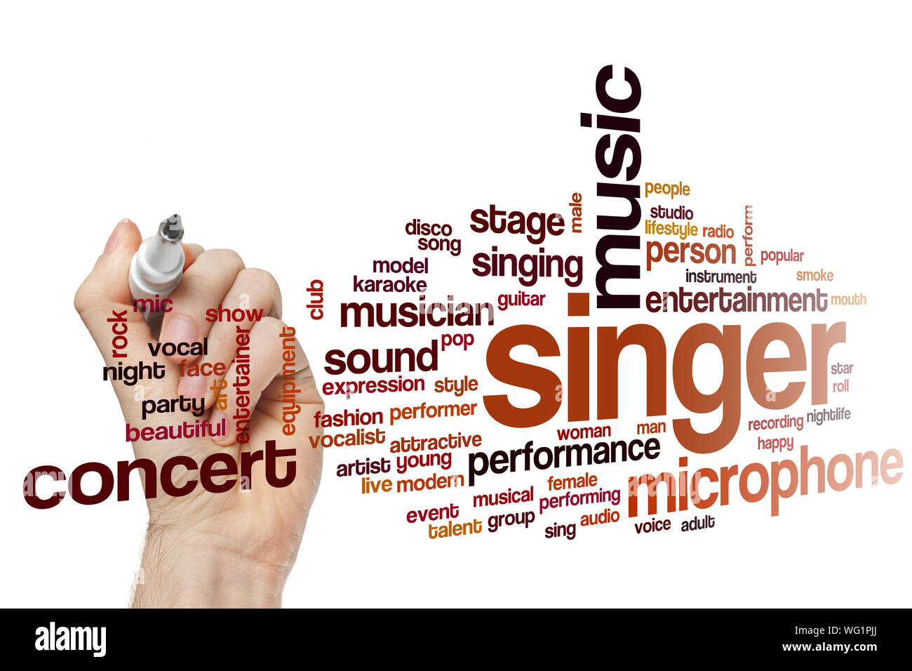 Singer word cloud concept Stock Photo - Alamy