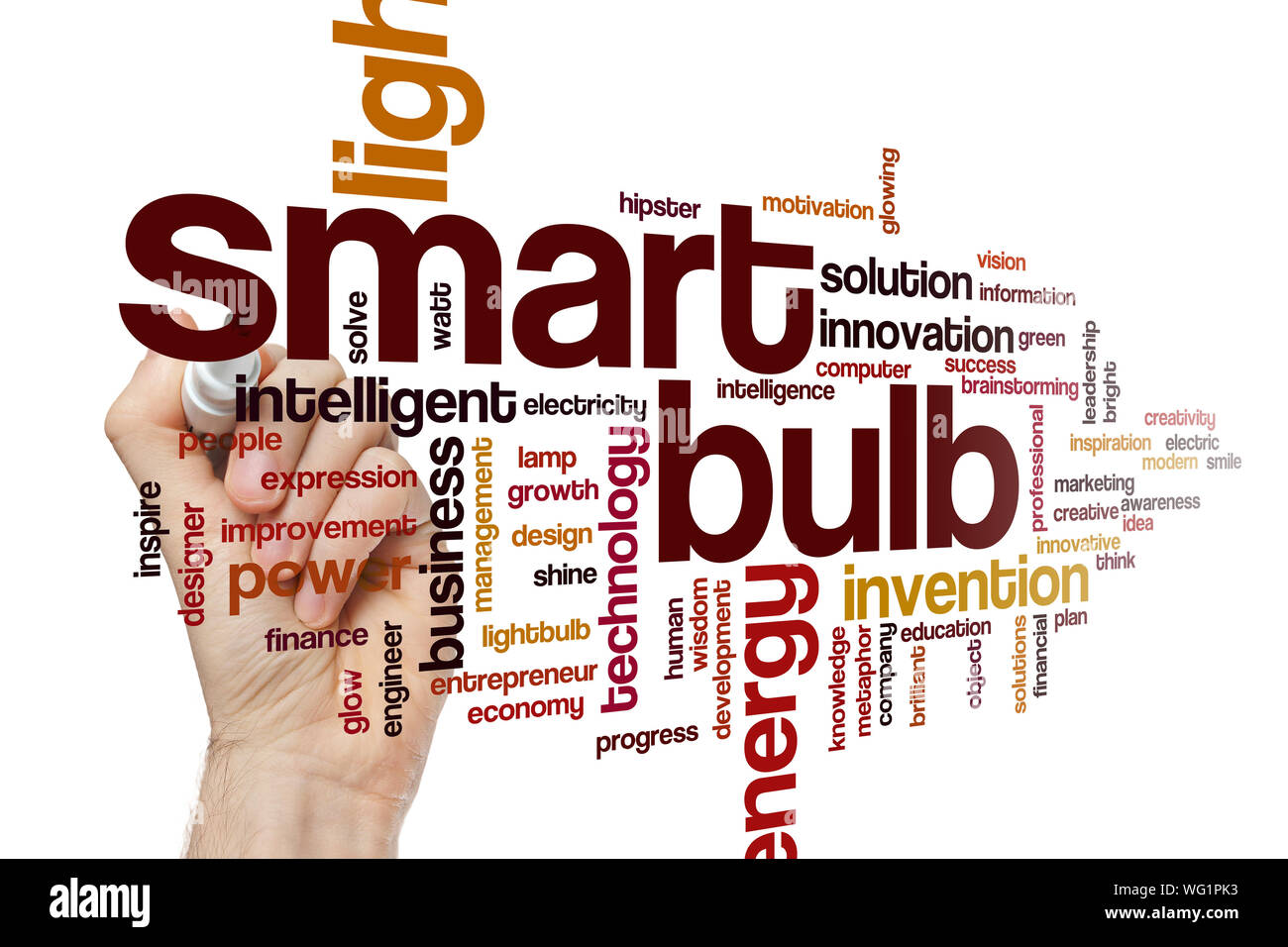 Innovation bulb word cloud concept Cut Out Stock Images & Pictures - Alamy