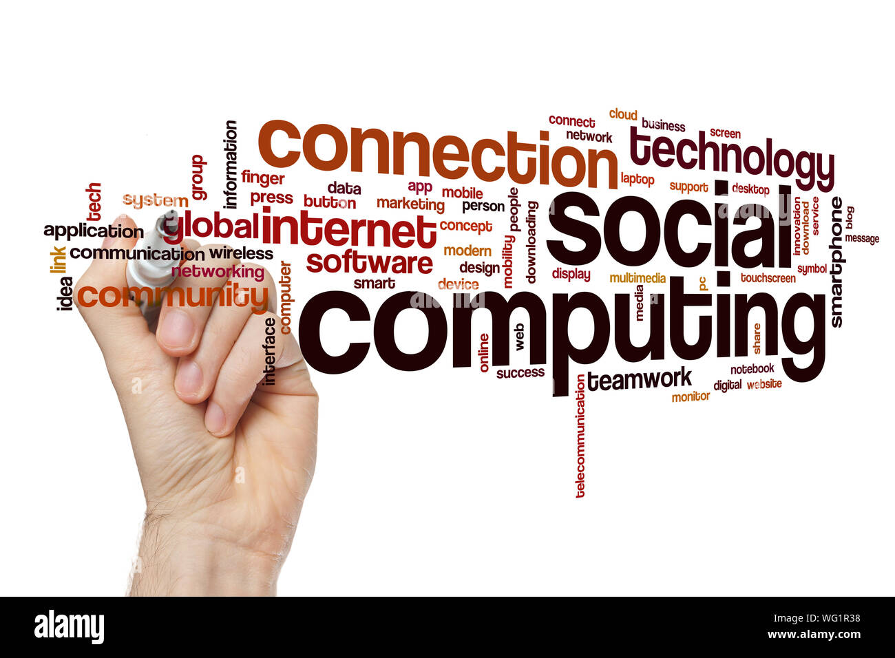 Social computing word cloud concept Stock Photo - Alamy