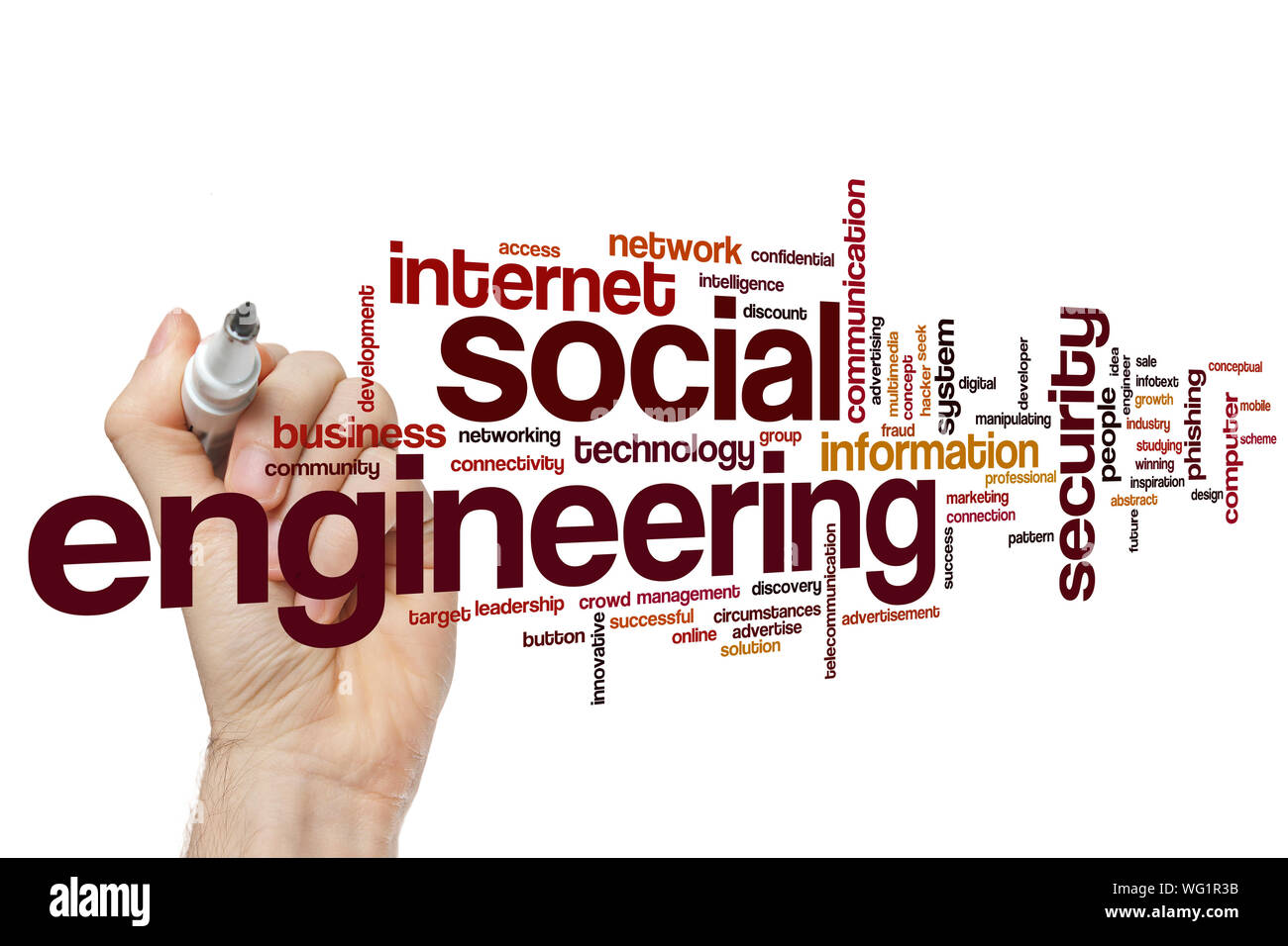 Social engineering word cloud concept Stock Photo - Alamy