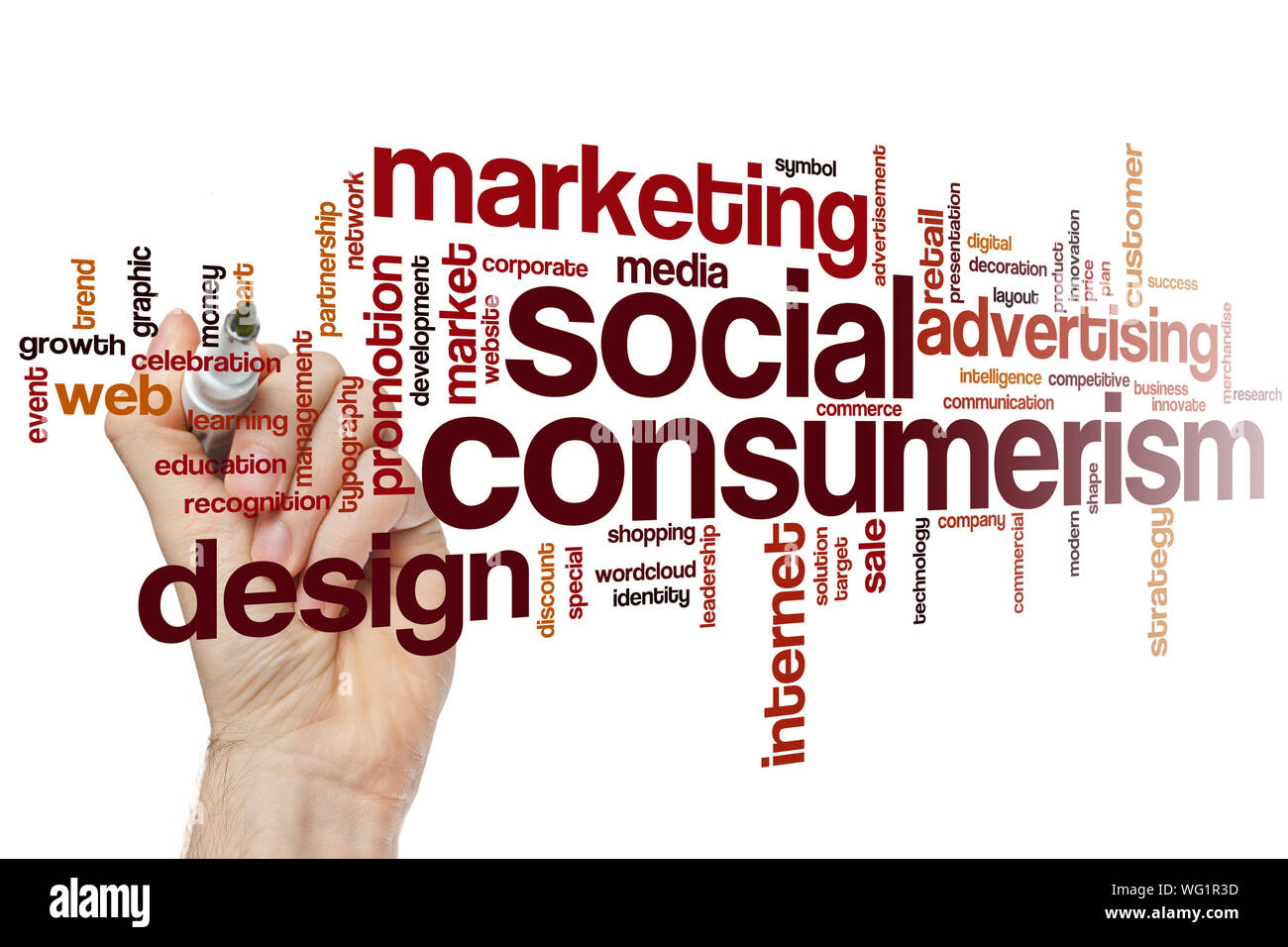 Social consumerism word cloud concept Stock Photo - Alamy