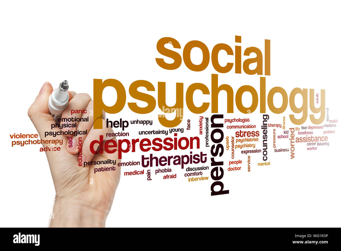 Social psychology word cloud concept Stock Photo - Alamy