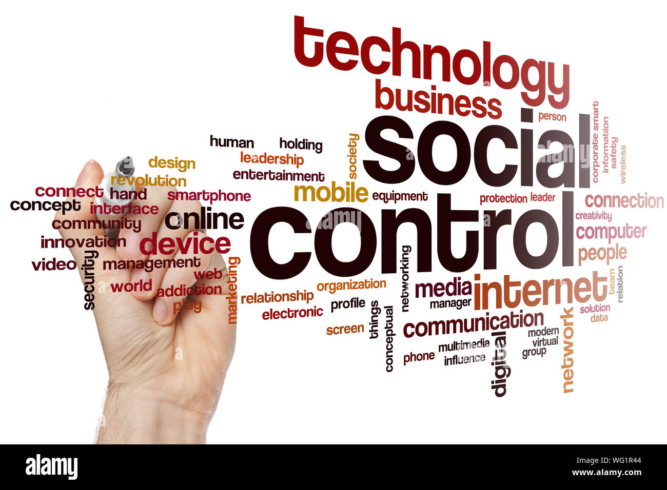 Social control word cloud concept Stock Photo - Alamy