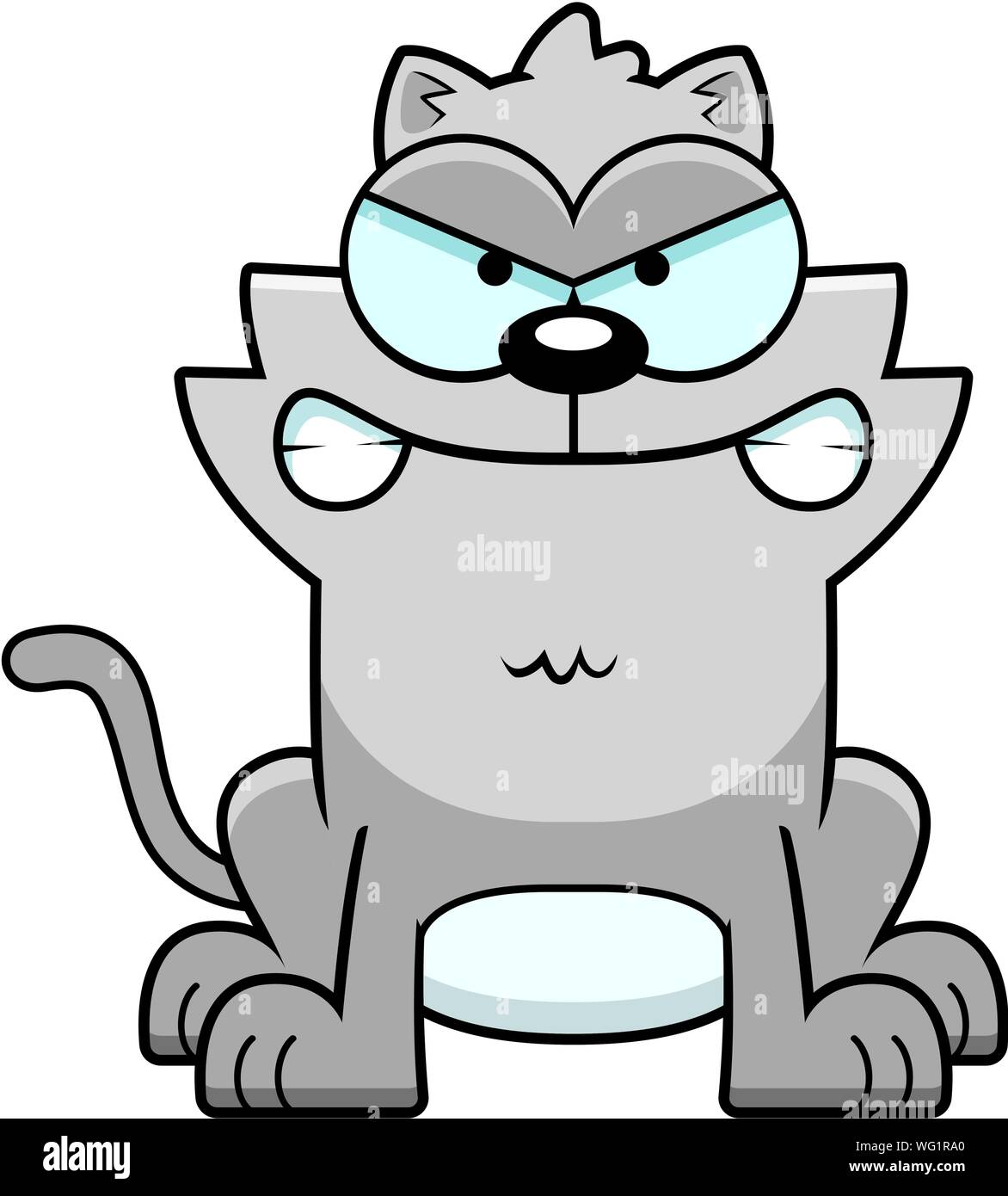A cartoon illustration of a cat looking mad Stock Vector Image & Art ...