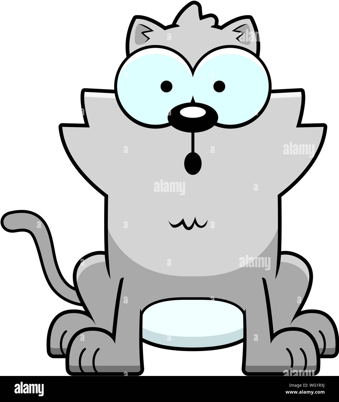 A cartoon illustration of a cat looking surprised Stock Vector Image ...