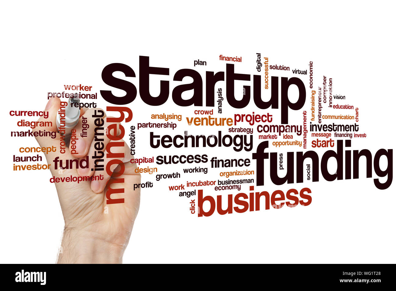 Startup funding word cloud concept Stock Photo - Alamy