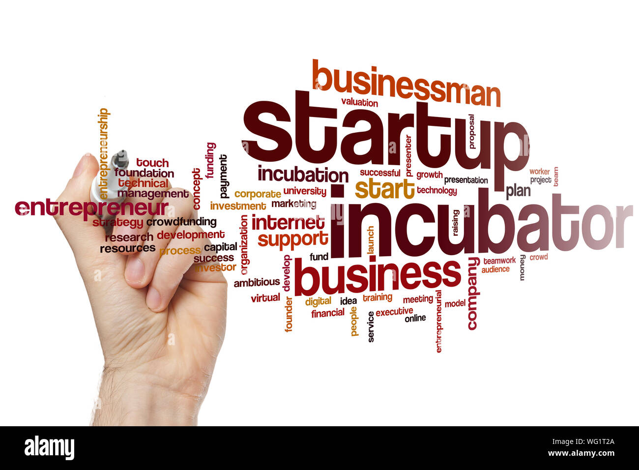 Businessman touch start word hi-res stock photography and images - Alamy
