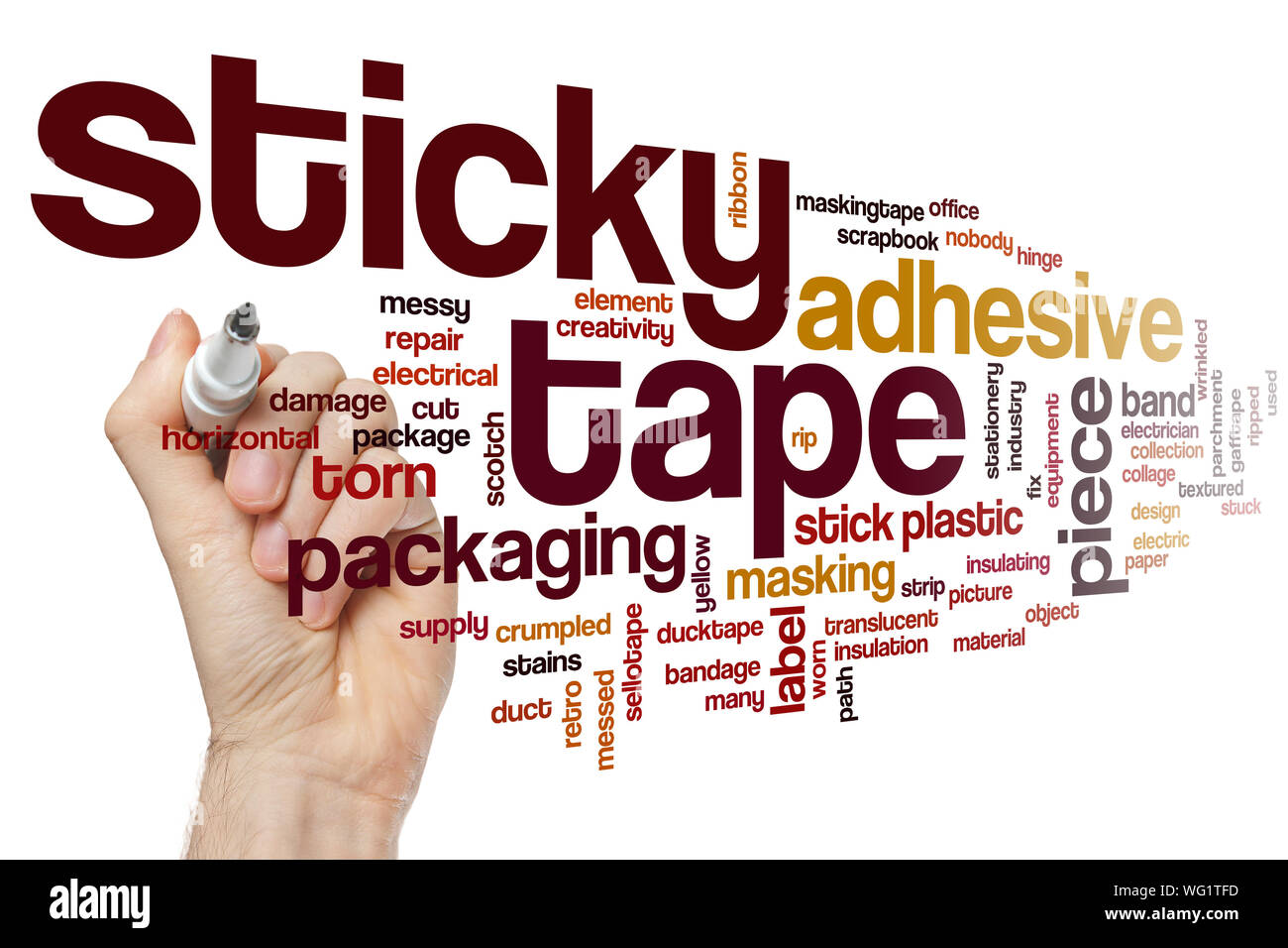 Sticky tape word cloud concept Stock Photo - Alamy