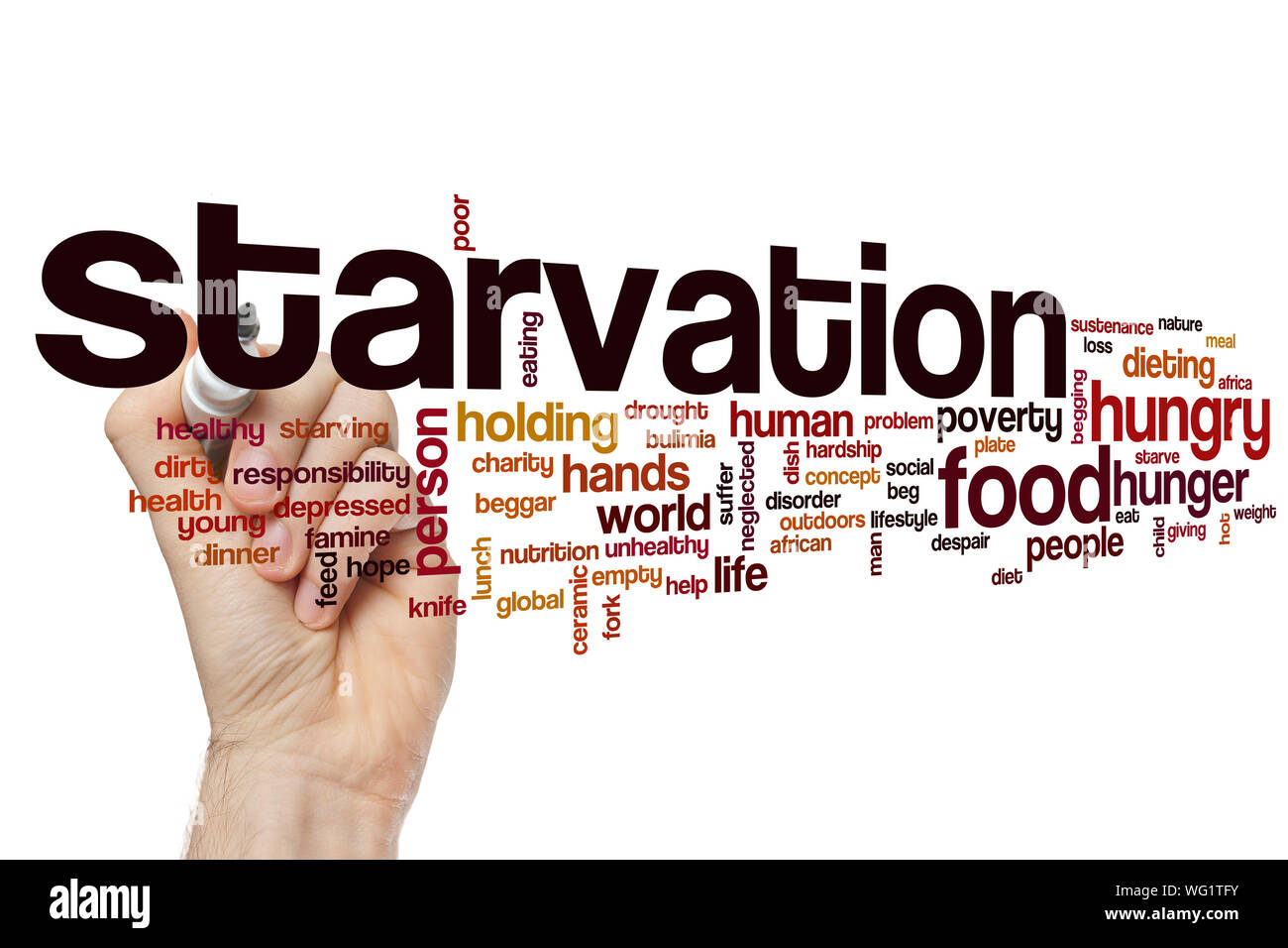 Starvation word cloud concept Stock Photo - Alamy