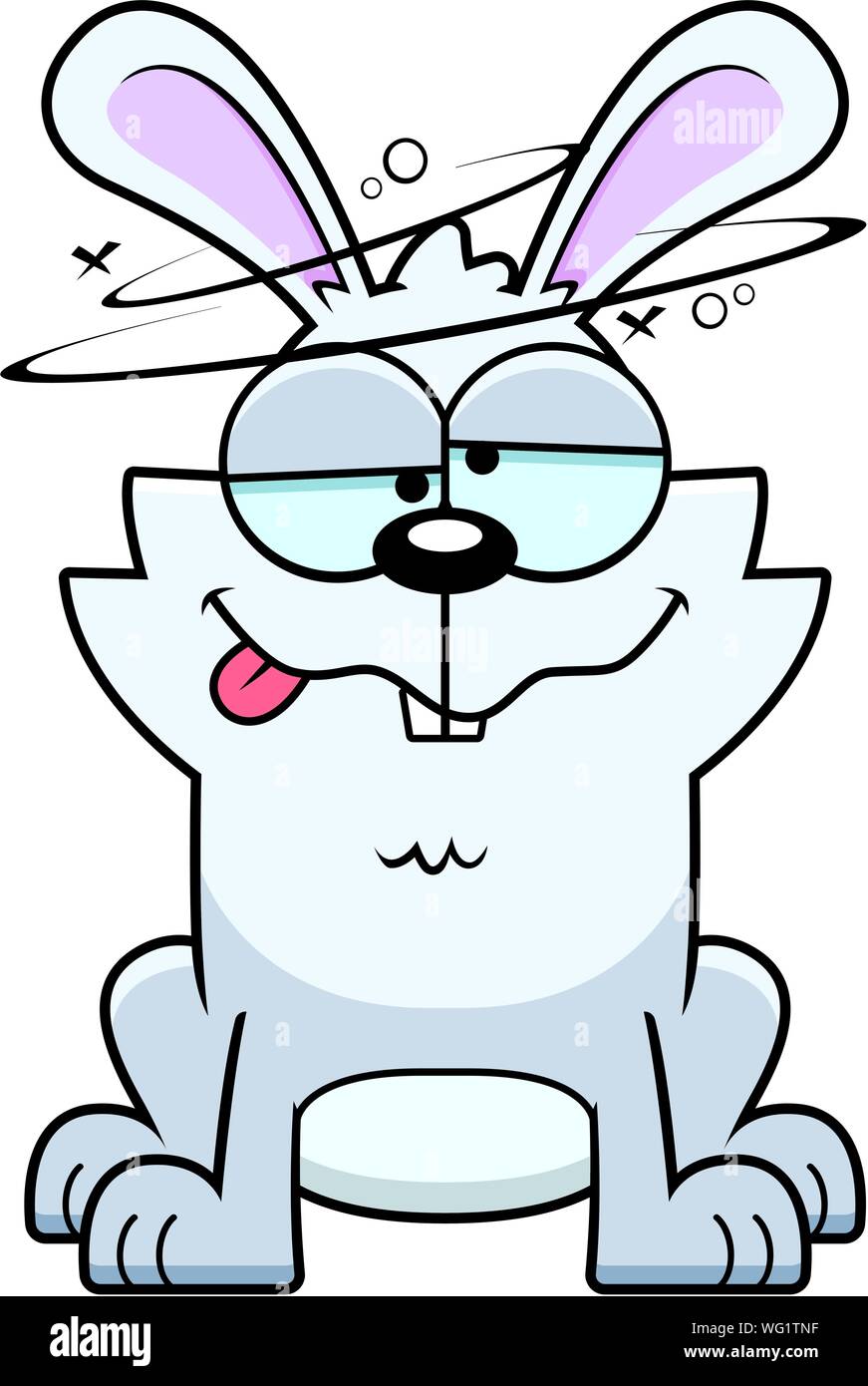 A cartoon illustration of a rabbit looking intoxicated Stock Vector ...
