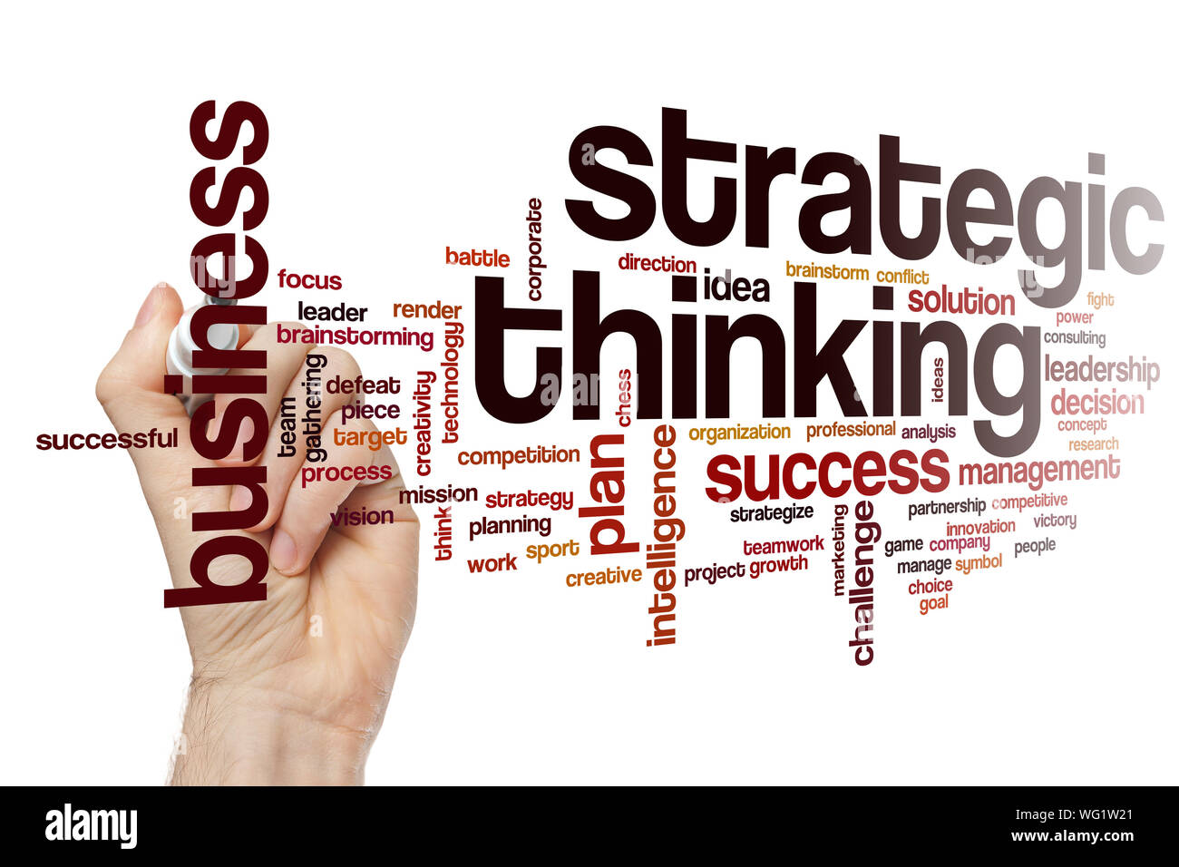 Strategic thinking word cloud concept Stock Photo - Alamy
