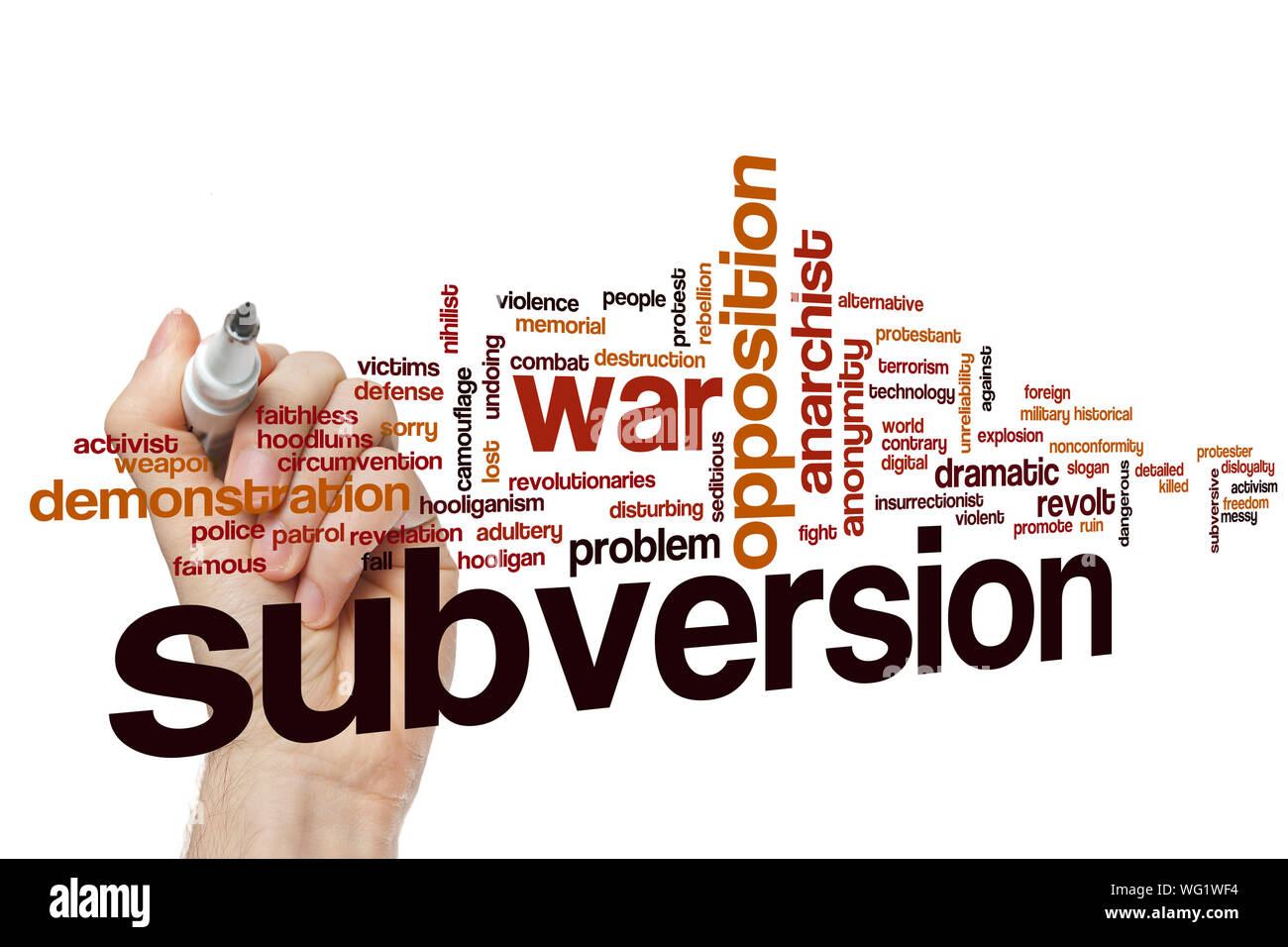 Subversion word cloud concept Stock Photo - Alamy