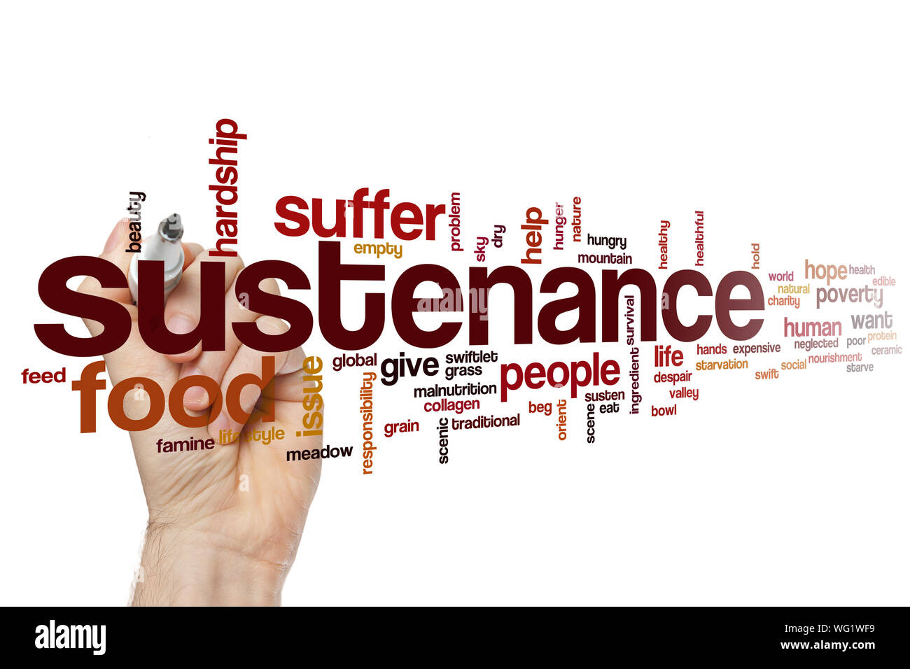 Sustenance word cloud concept Stock Photo - Alamy