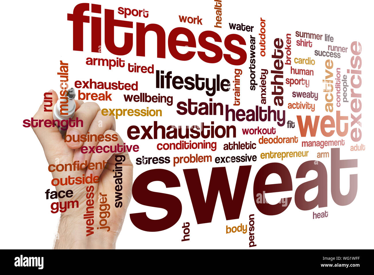 Sweat word cloud concept Stock Photo - Alamy